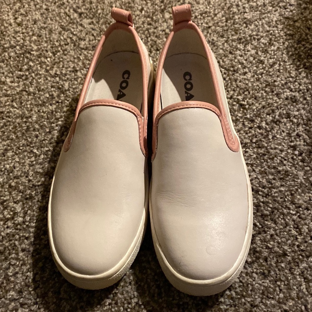 Coach Pink Peony & Cream Trimmed Slip-On Sneakers - Gem